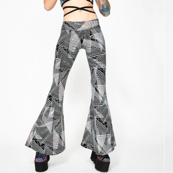lyte couture | Pants & Jumpsuits | Lyte Couture Holographic Trippy Bell ...